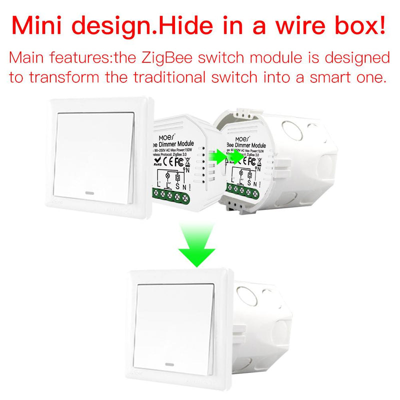 ZigBee Dimmer Module, Smart Switch Relay Module, LumiMuse Hub Required ...