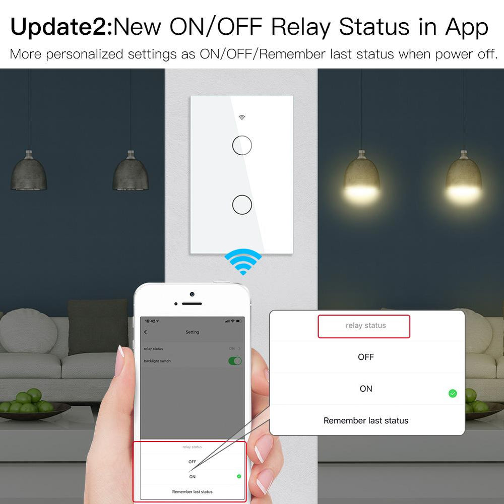 RF433 WIFI Smart Wall Touch Light Switch Glass Panel, 3 Way Multi ...