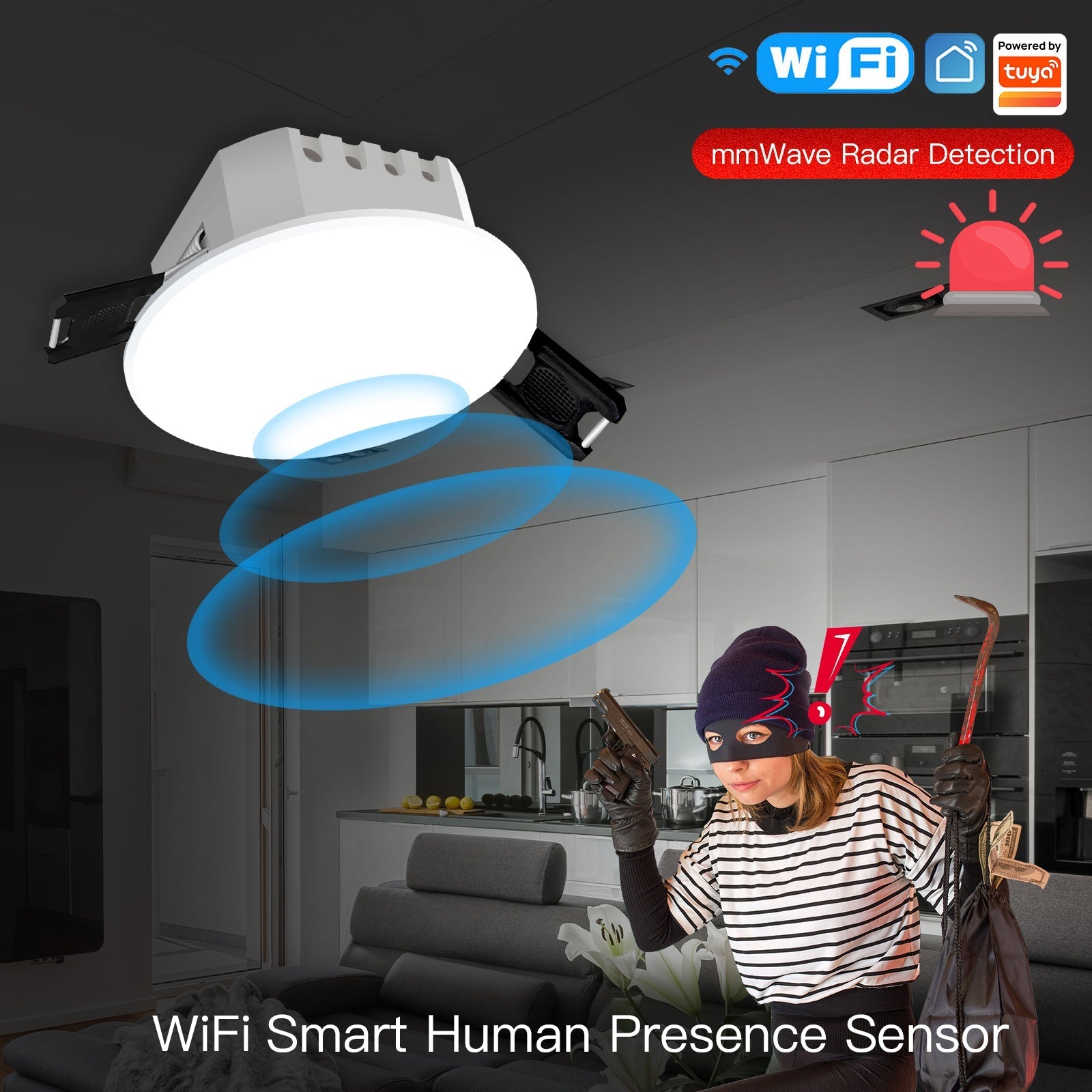 Zigbee Wifi Smart Human Presence Detector Pir Mm Wave Radar Detection Sensor Ceiling Mount
