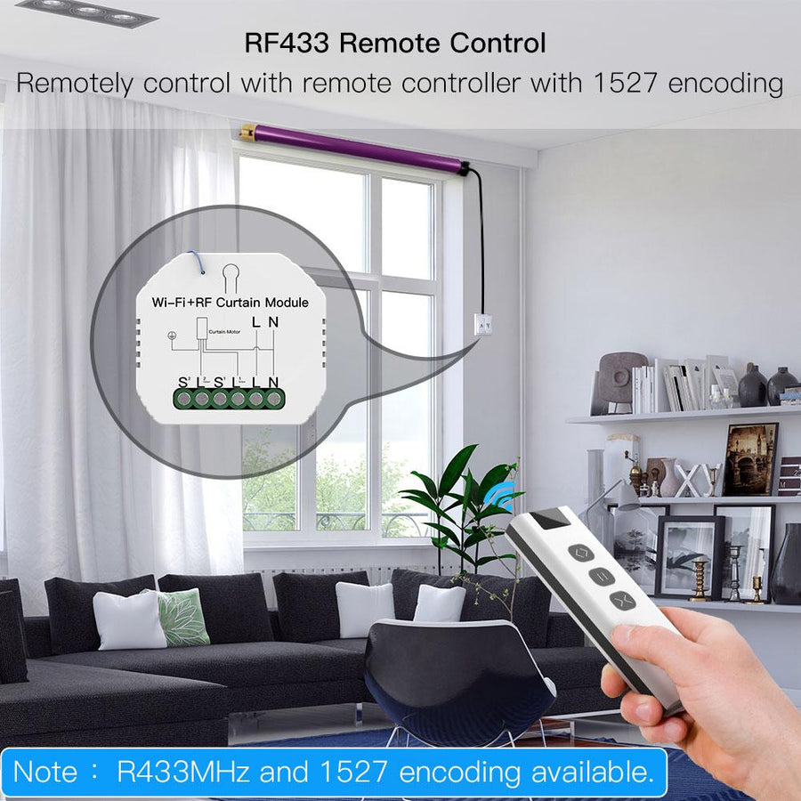 WiFi DIY RF433 Smart Curtain Switch Module for Electric Motorized ...