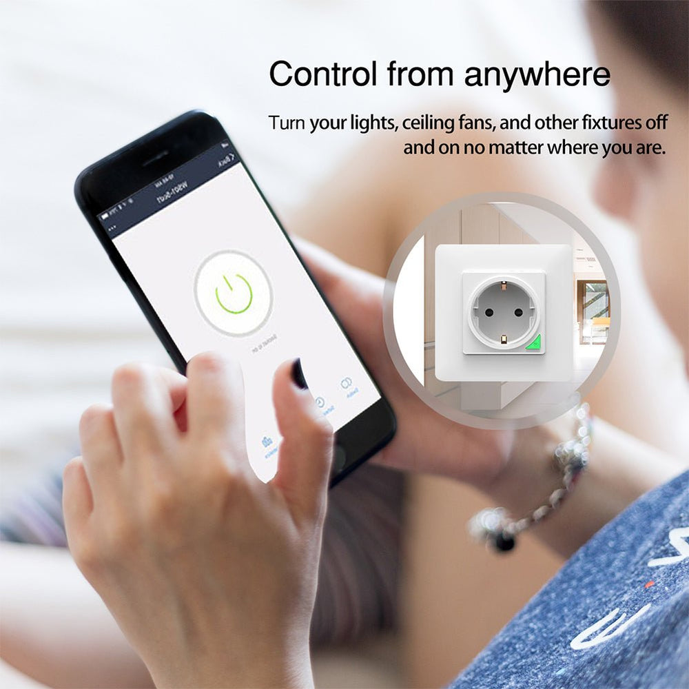 WiFi Smart Light Wall Switch Socket Outlet Push Button EU Version ...