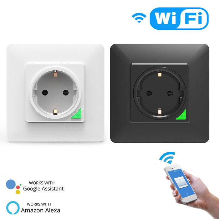 WiFi Smart Light Wall Switch Socket Outlet Push Button EU Version ...