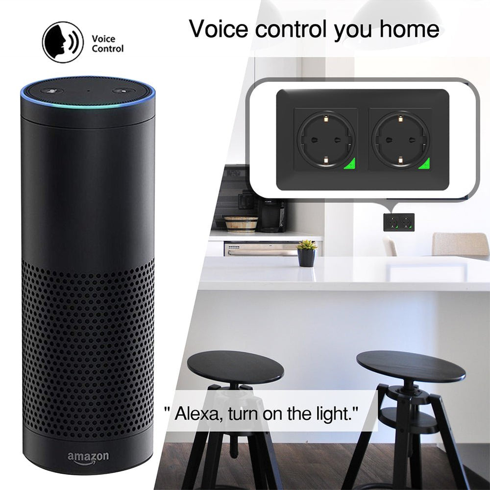 WiFi Smart Light Wall Switch Socket Outlet Push Button EU Version ...