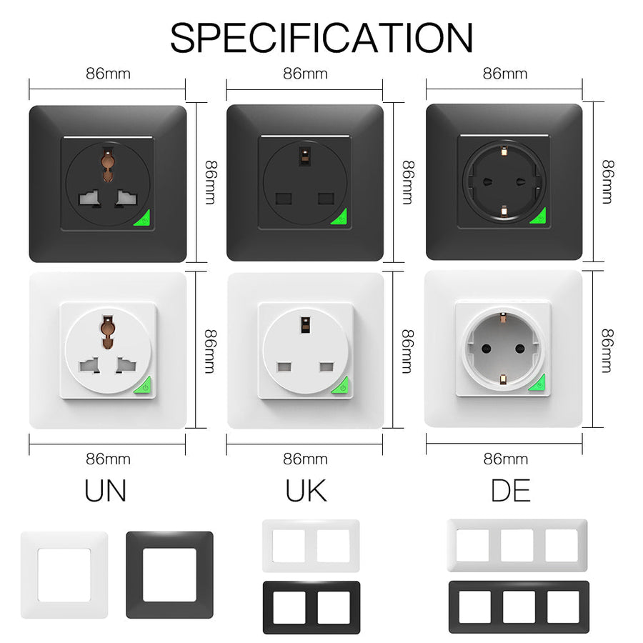 WiFi Smart Light Wall Switch Socket Outlet Push Button EU Version ...