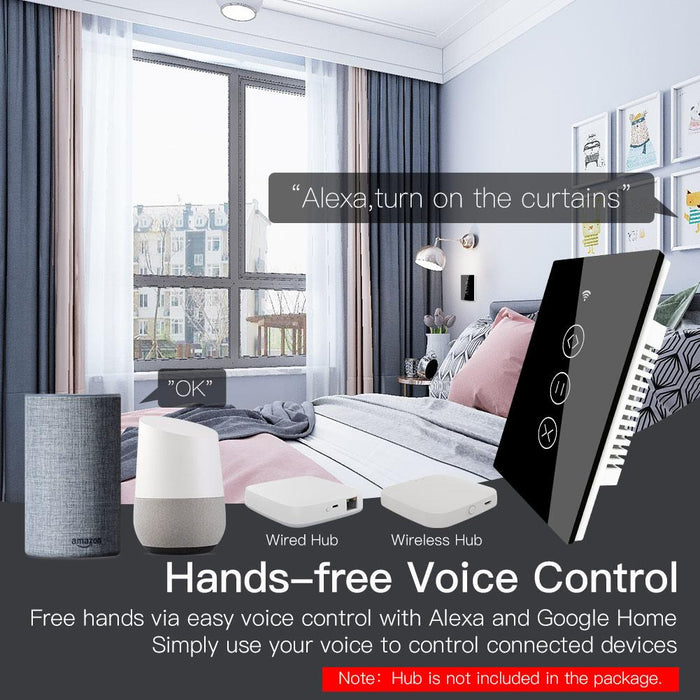 ZigBee RF433 Smart Curtain Blinds Shutter Touch Switch Multi-control ...